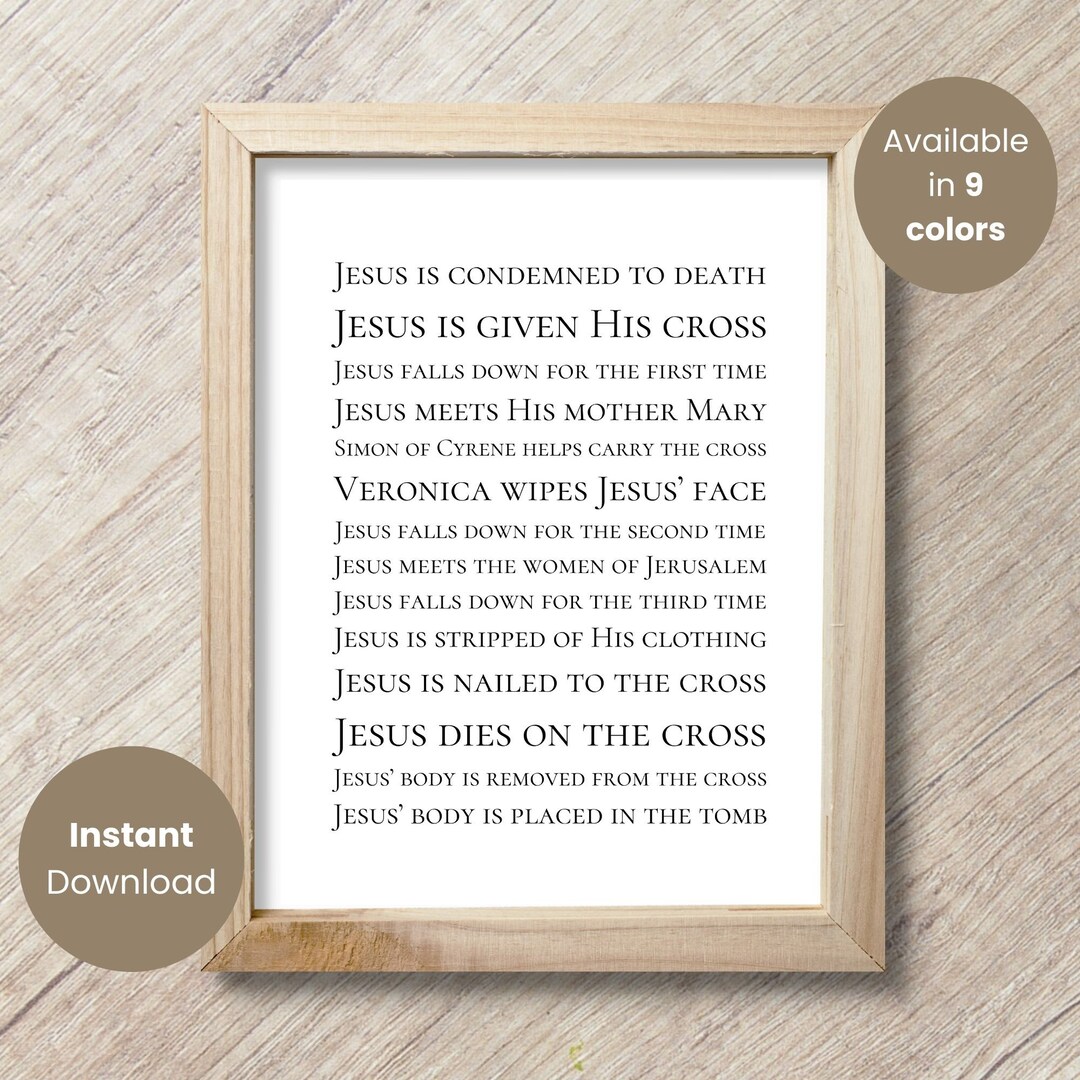 Stations of the Cross Scripture Quote Catholic Wall Art Scripture ...