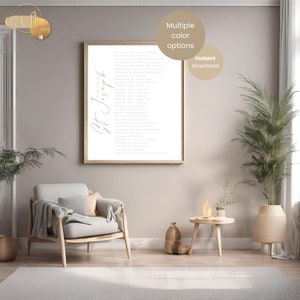 Litany Prayer Catholic 3 Piece Wall Art Sacred Heart Saint Joseph ...