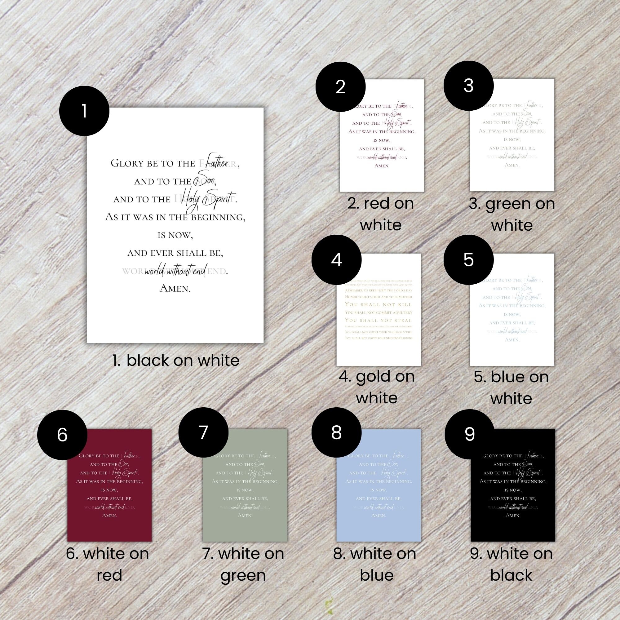 Glory Be Catholic Prayer Card Catholic Wall Art Scripture Digital Art ...