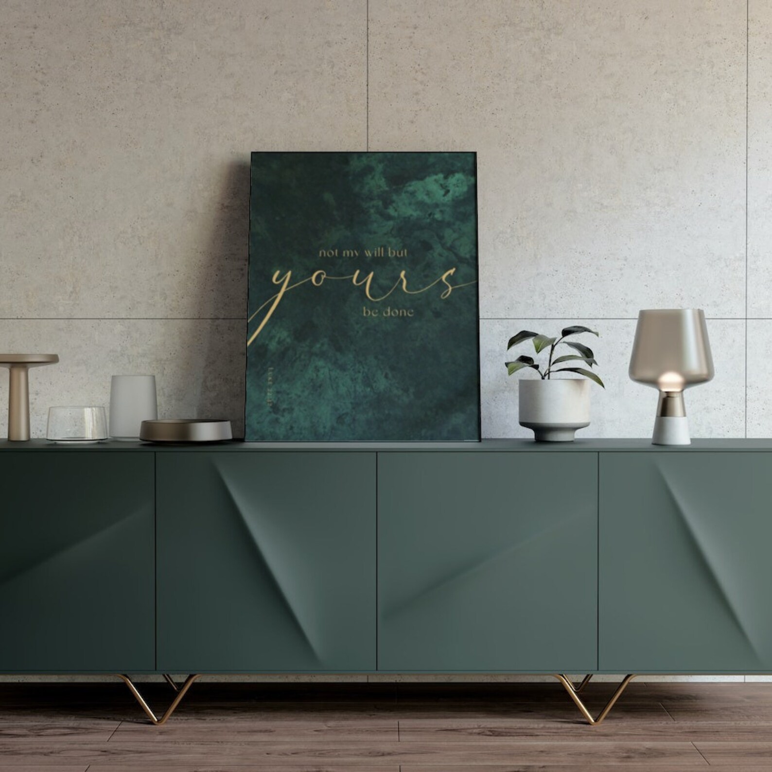 Luke 22:42 Scripture Quote Catholic Wall Art Not My Will but Yours Be ...