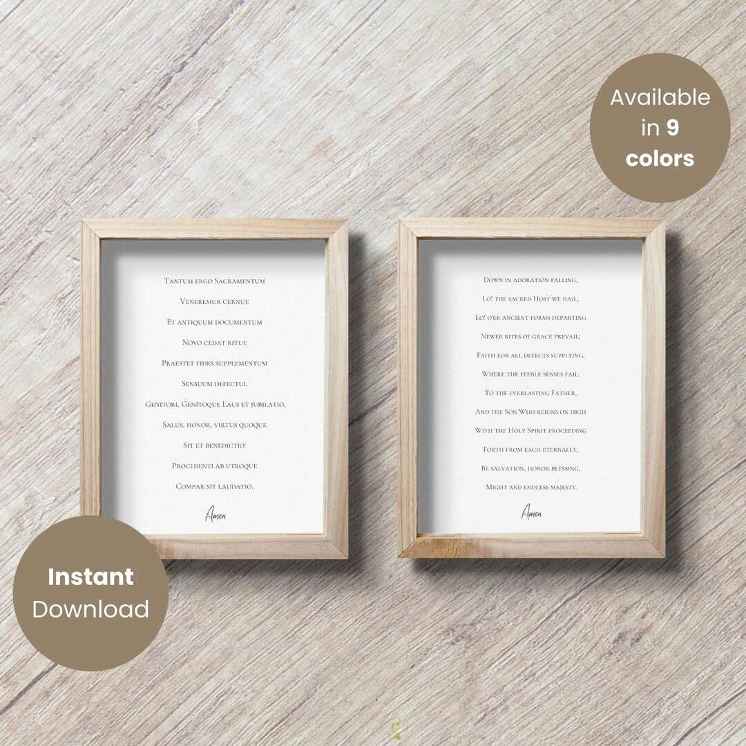 Tantum Ergo Latin Prayer Catholic Wall Art Eucharistic - Etsy