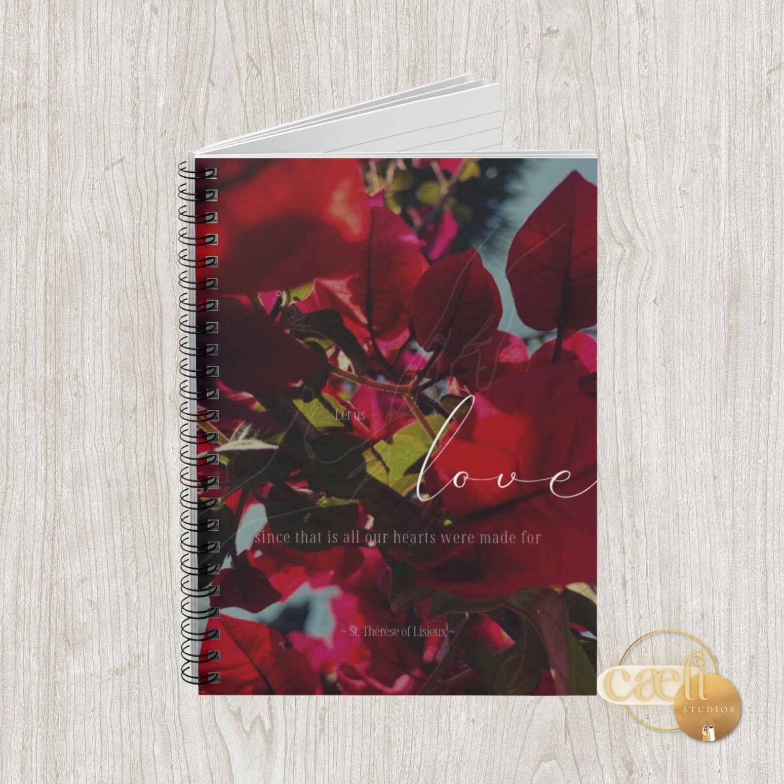 St Therese Catholic Notebook Bougainvillea Floral Notebook Saint Quote ...