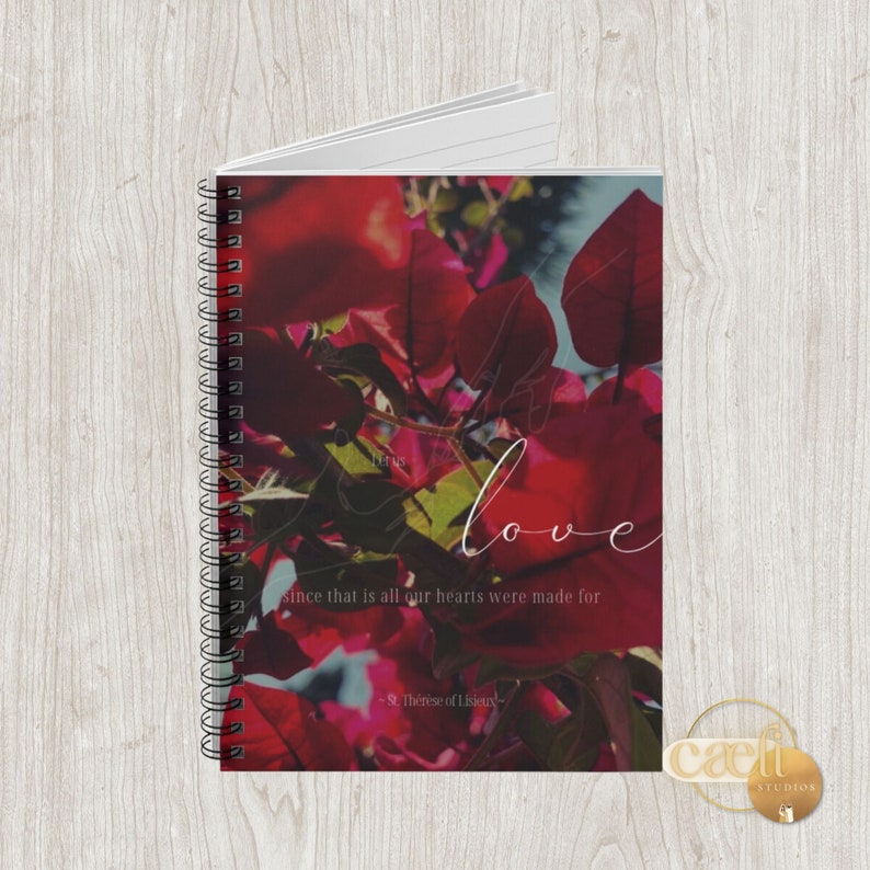 St Therese Catholic Notebook Bougainvillea Floral Notebook Saint Quote ...