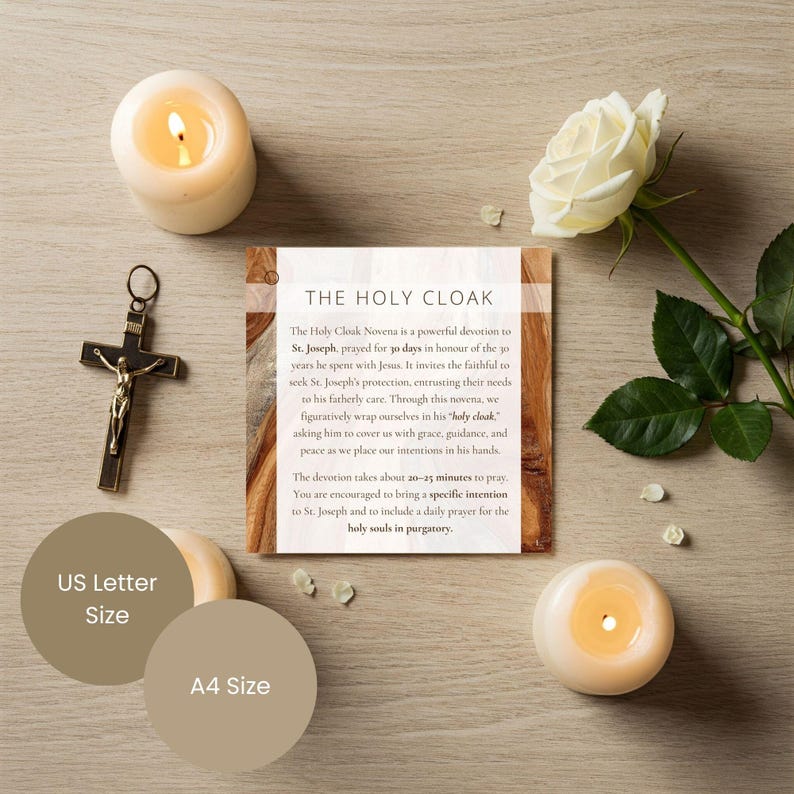 Holy Cloak Novena Printable Prayer Booklet St Joseph 30 Day Digital ...