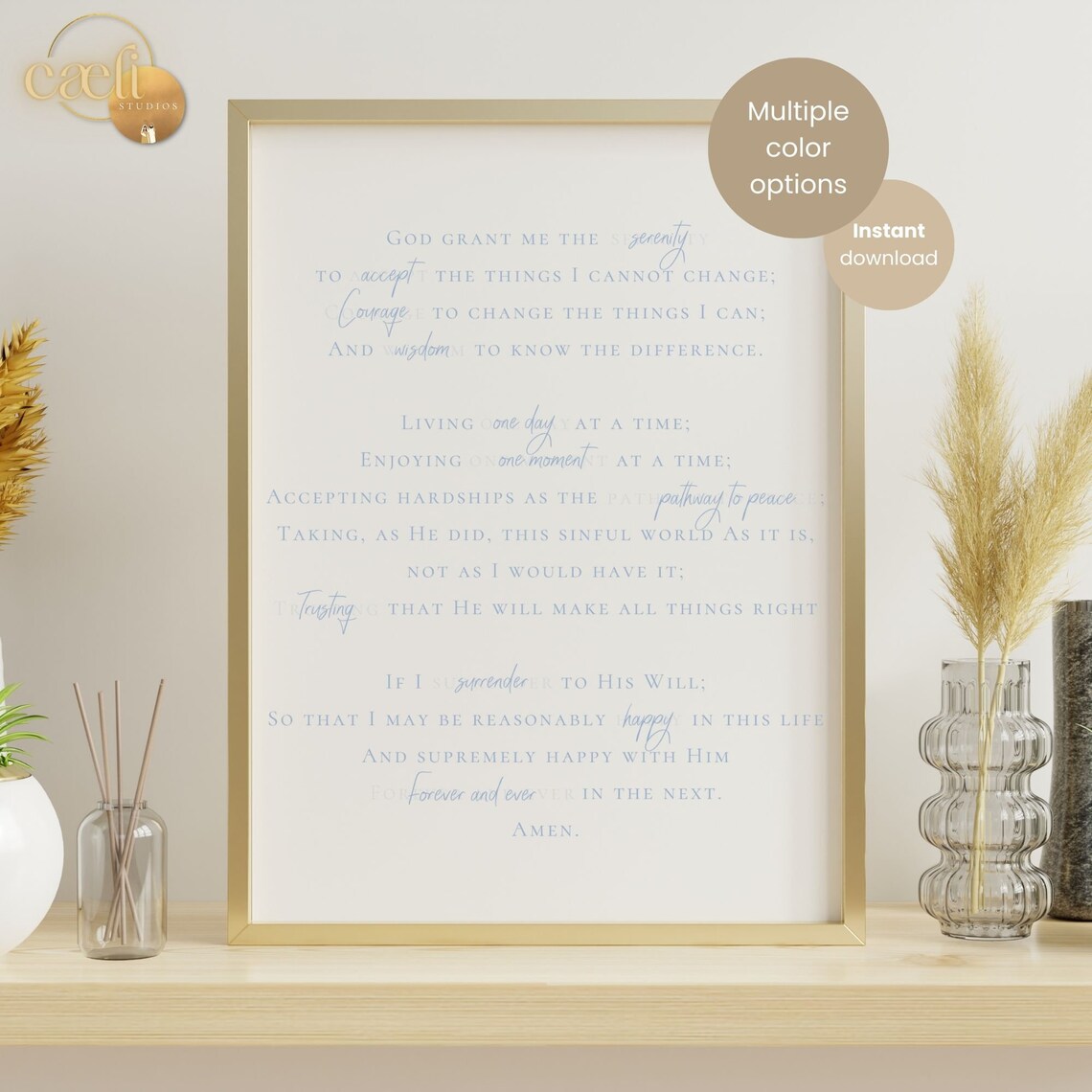 Serenity Prayer Christian Wall Decor Scripture Verse Catholic Wall Art ...