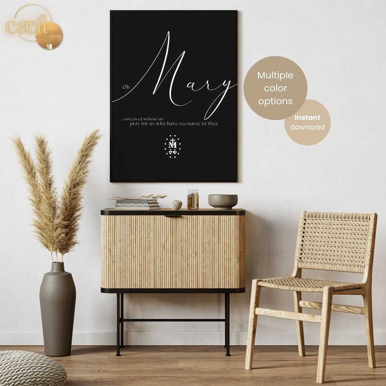 Immaculate Conception Wall Art Miraculous Medal Catholic Mother Mary ...