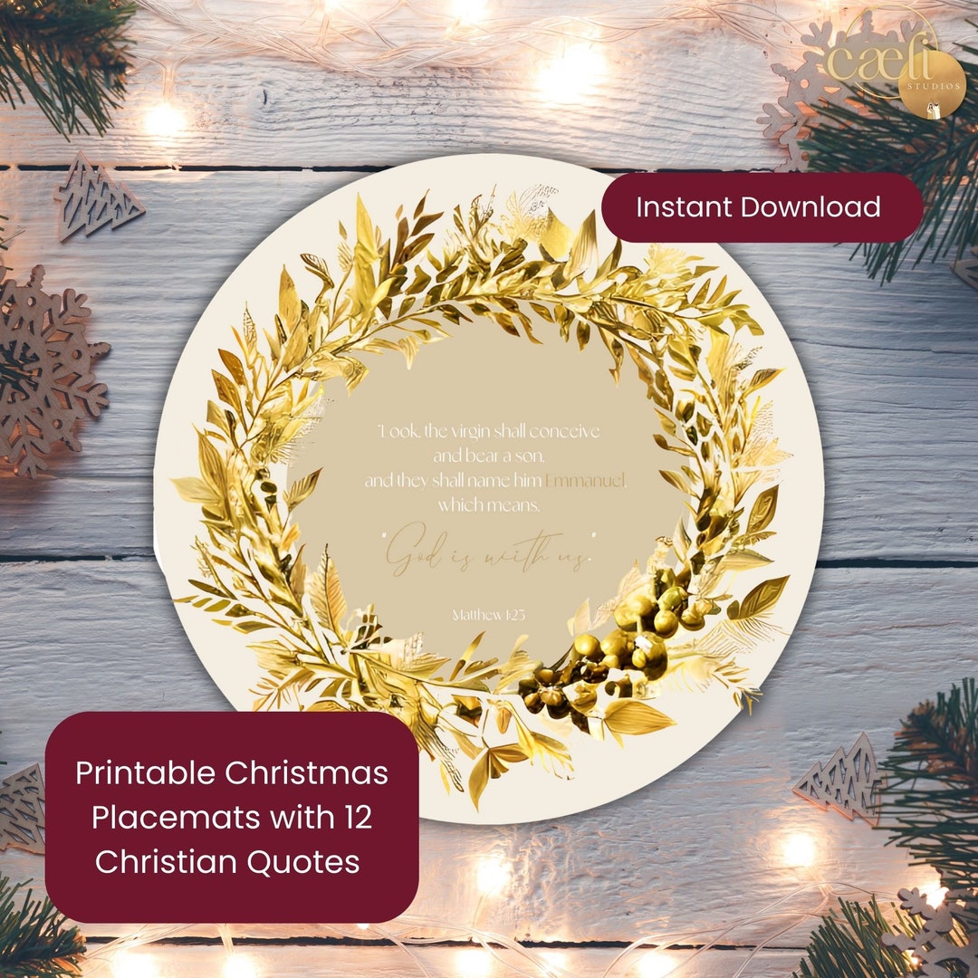 Round Placemats Christmas Theme Religious Jesus Christmas Scripture ...