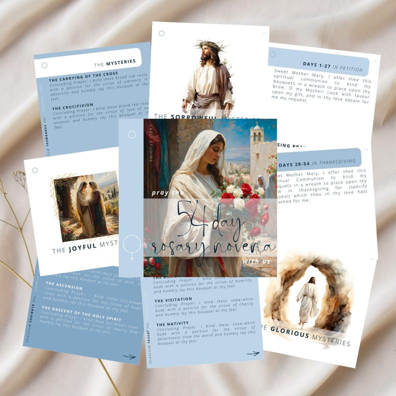 54-day Rosary Novena Printable Prayer Booklet Digital Catholic Novena ...