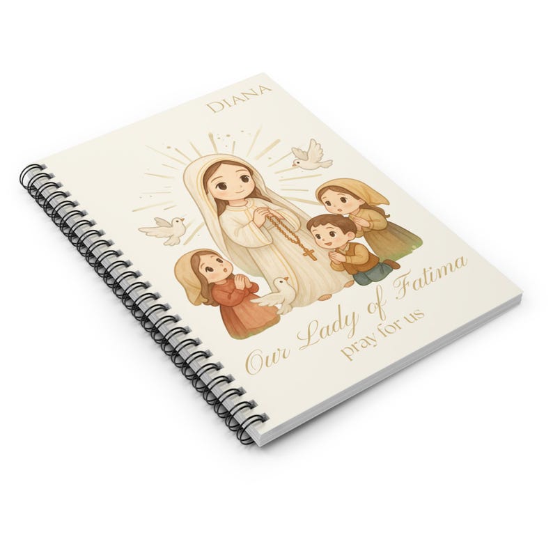 Our Lady of Fatima Spiral Notebook Personalized Saint Cartoon Notebook ...