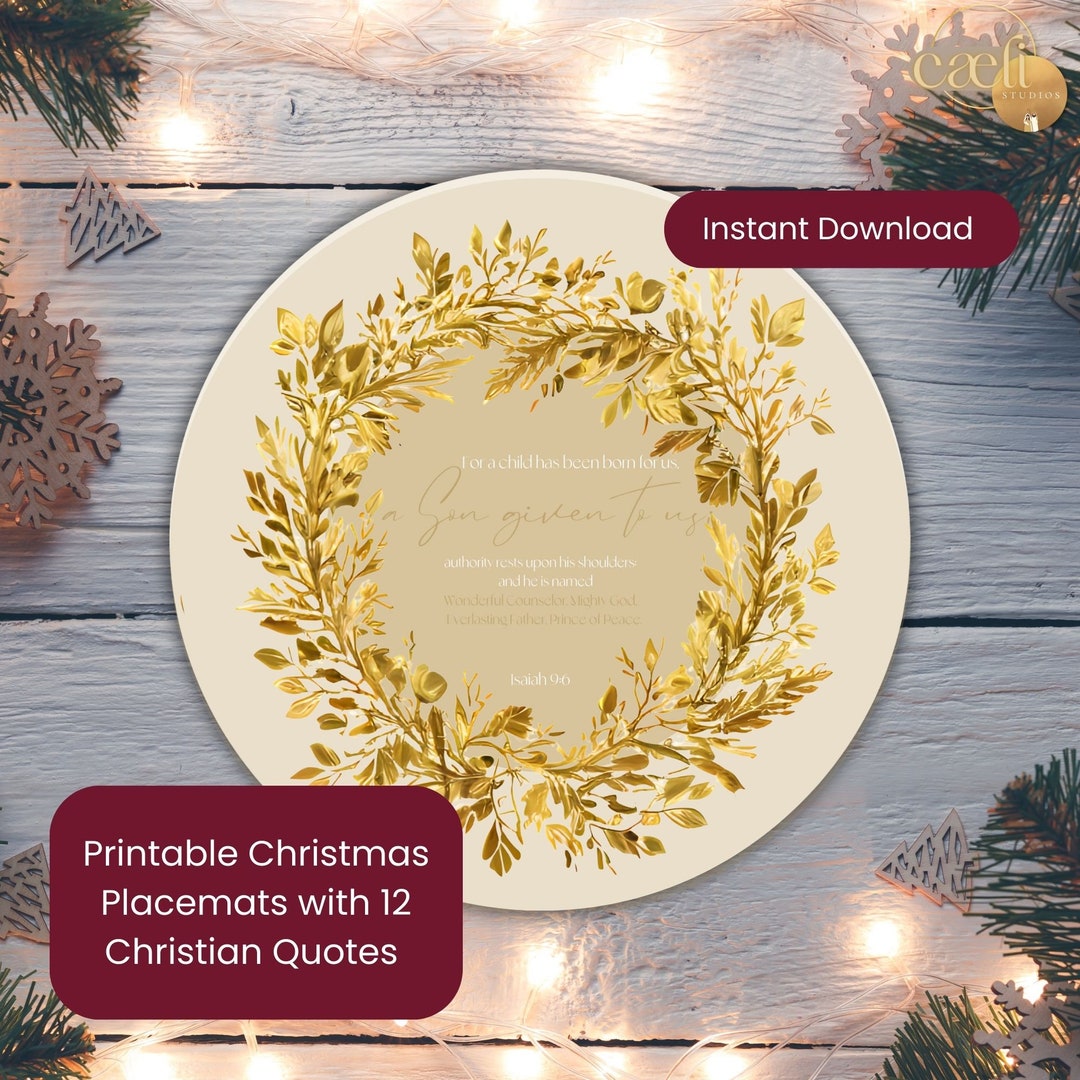 Round Placemats Christmas Printable Circle Placemats 15 Inch Table ...