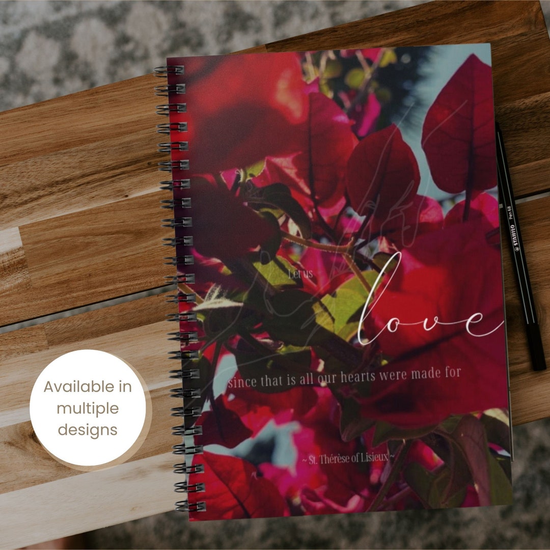St Therese Catholic Notebook Bougainvillea Floral Notebook Saint Quote ...