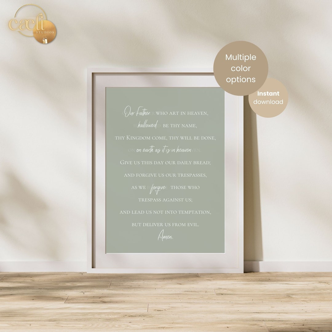 The Lords Prayer Our Father Traditional Catholic Wall Art Catholic ...