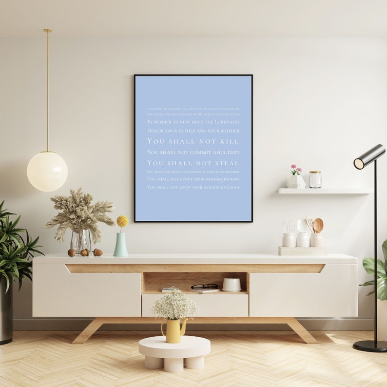 Ten Commandments Scripture Quote Catholic Wall Art Christian Scripture ...