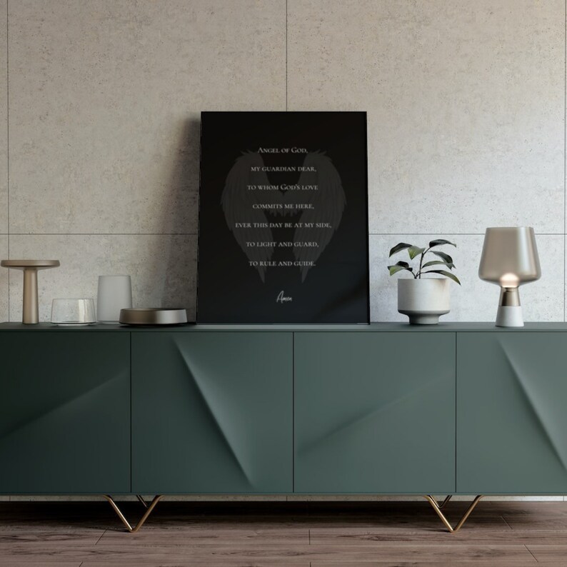 Angel of God Prayer Card Catholic Wall Art Christian Prayer Scripture ...