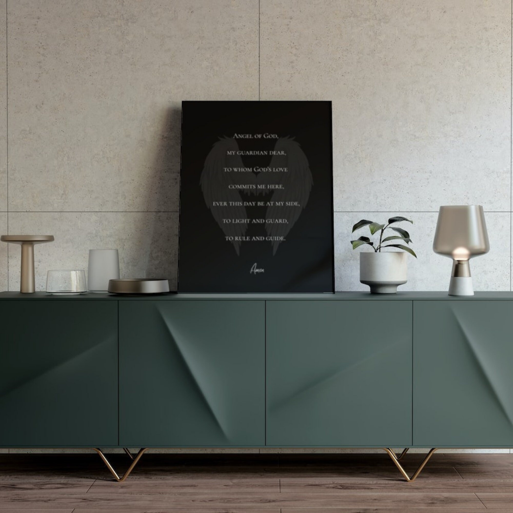 Angel of God Prayer Card Catholic Wall Art Christian Prayer Scripture ...