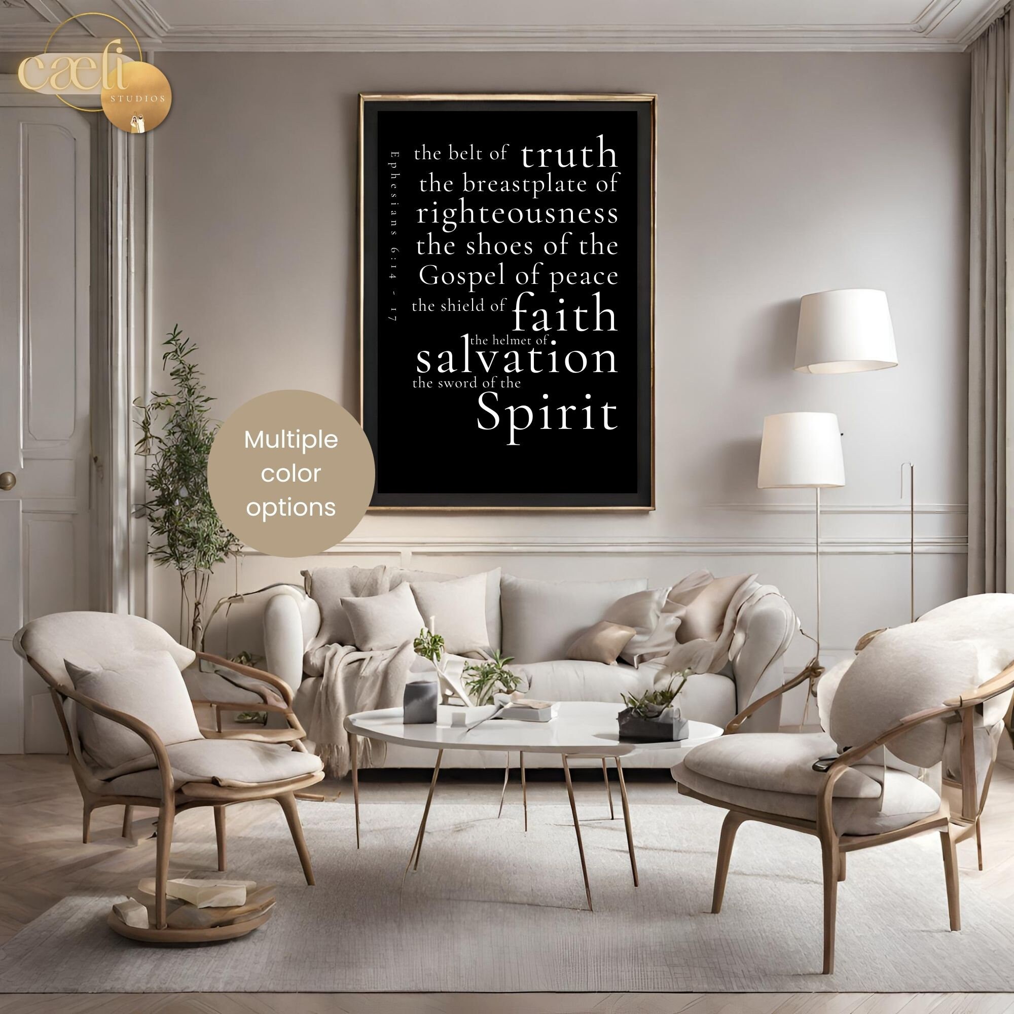 Armor of God Christian Wall Art Protection Prayer Scripture Quote Wall ...