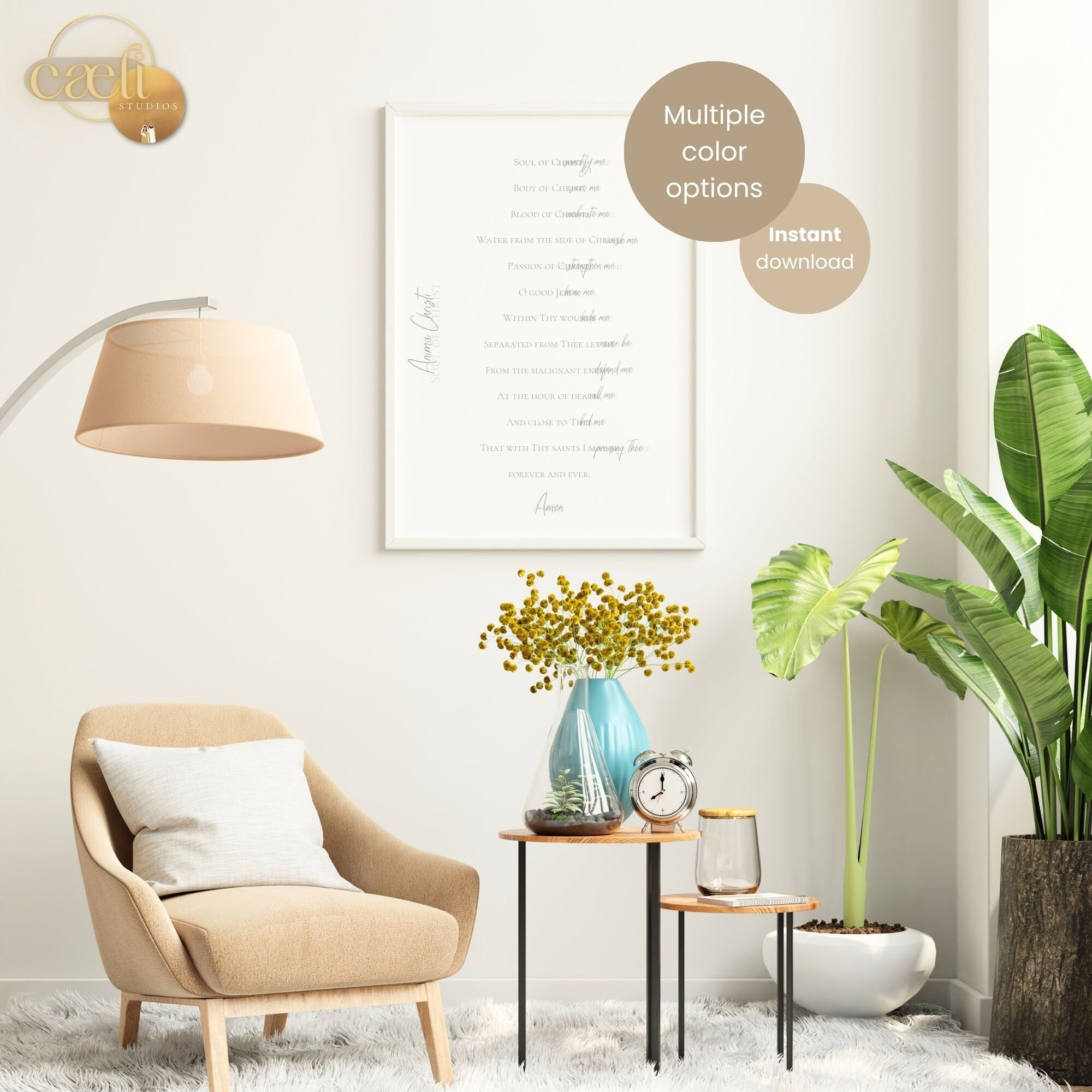 Anima Christi Prayer Card Catholic Wall Art Soul of Christ Christian ...