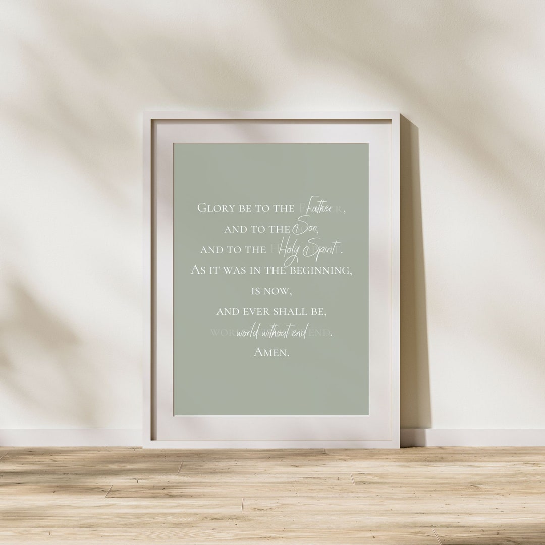 Glory Be Catholic Prayer Card Catholic Wall Art Scripture Digital Art ...