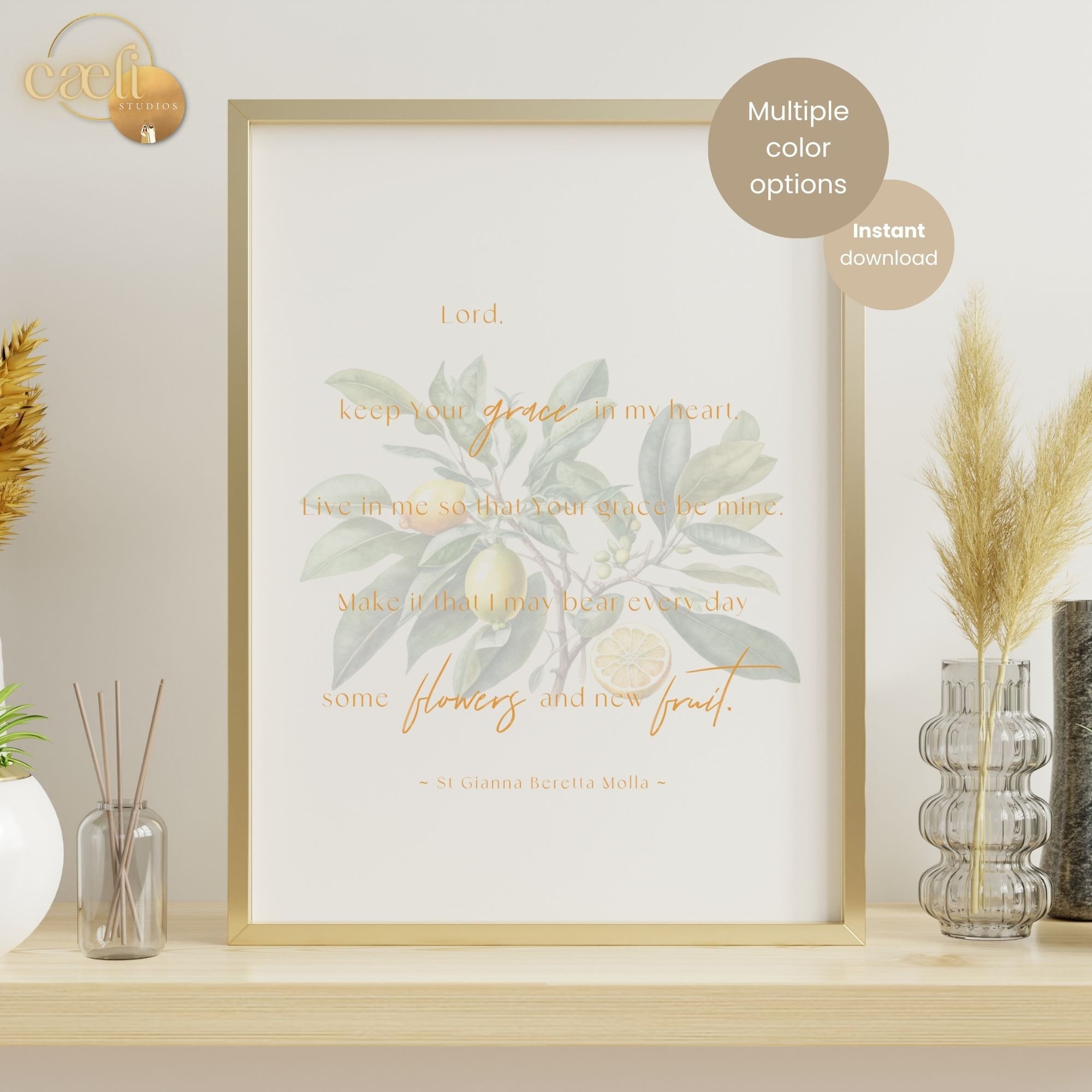 St Gianna Beretta Molla Printable Wall Art Catholic Home Decor Saint ...