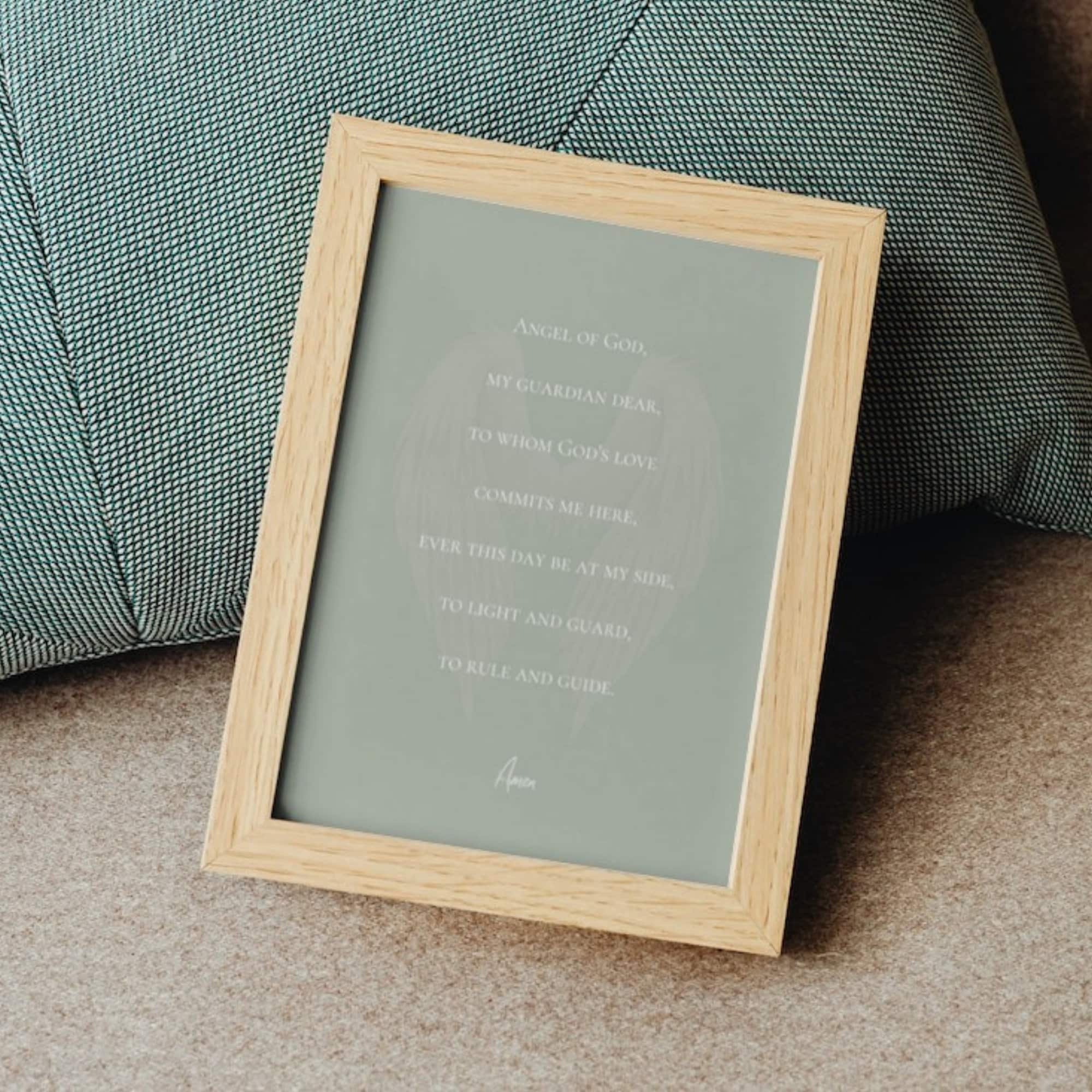 Angel of God Prayer Card Catholic Wall Art Christian Prayer Scripture ...