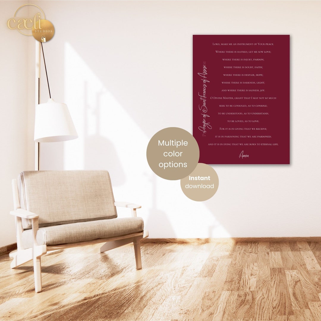 Saint Francis of Assisi Prayer Traditional Catholic Prayer Card ...