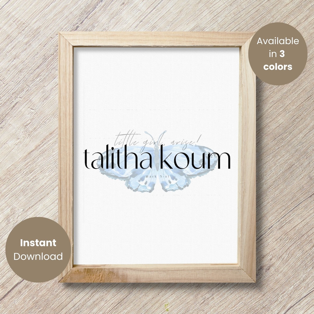 Talitha Koum (little Girl Arise) Christian Faith Wall Decor Scripture ...