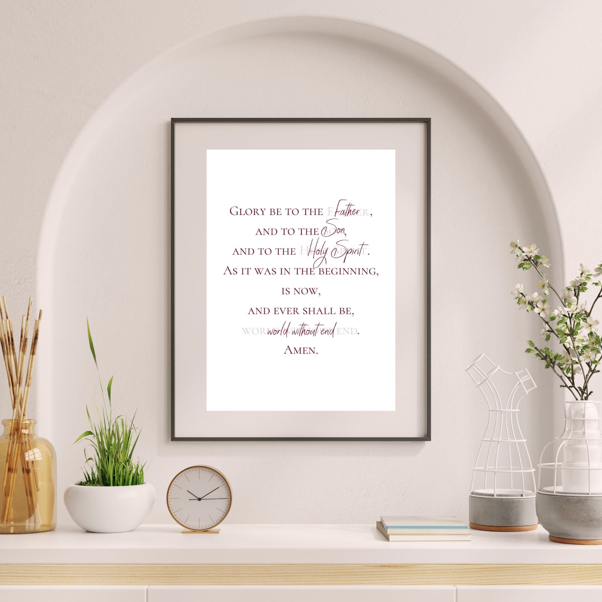 Glory Be Catholic Prayer Card Catholic Wall Art Scripture Digital Art ...