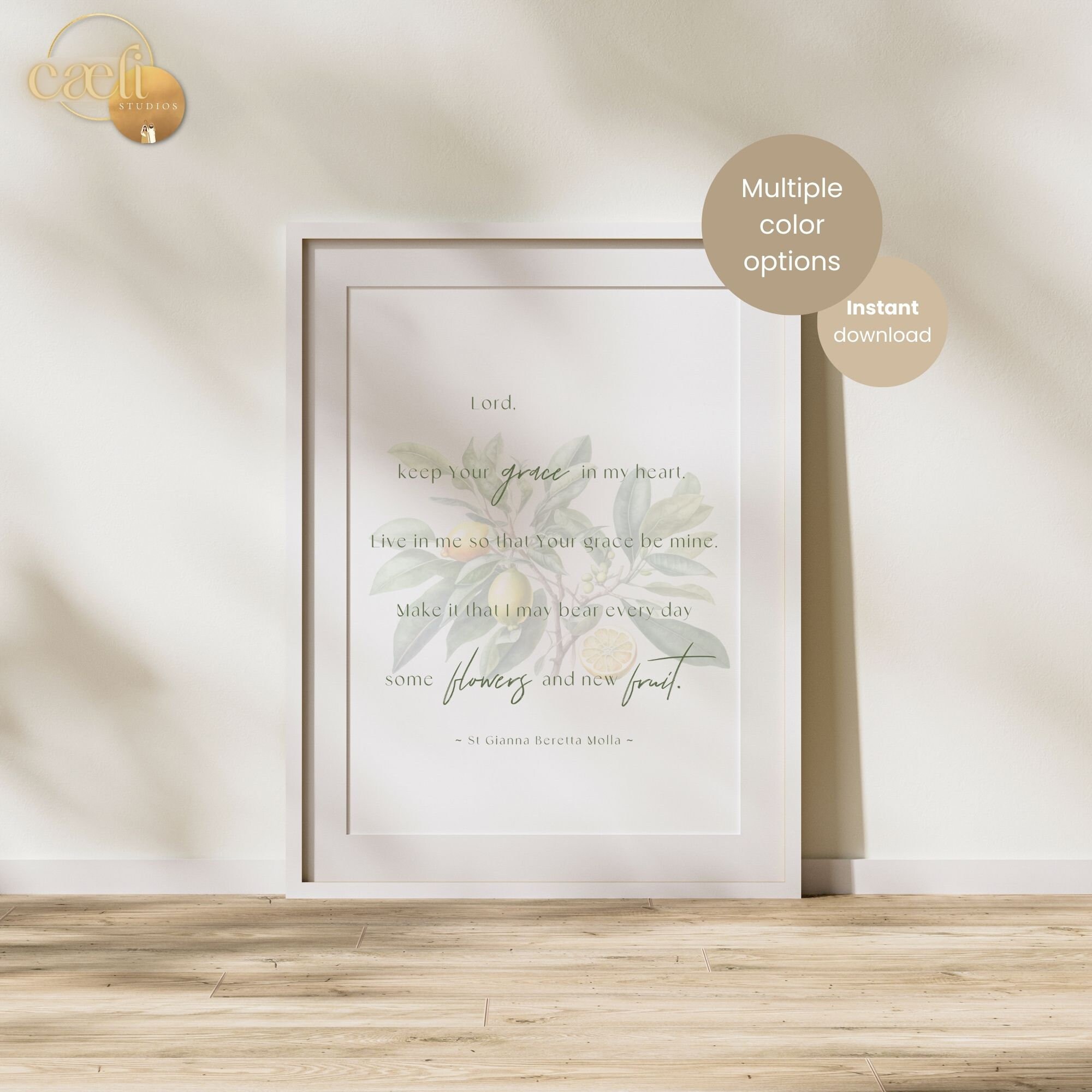 St Gianna Beretta Molla Printable Wall Art Catholic Home Decor Saint ...