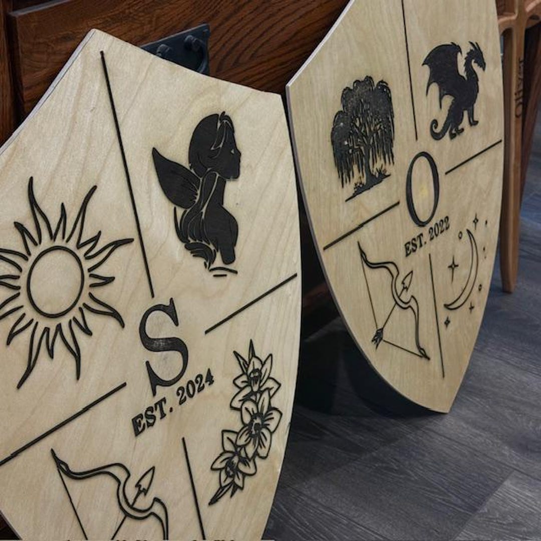 Personalized Wooden Knight Sword and Shield Set: Renaissance Cosplay ...