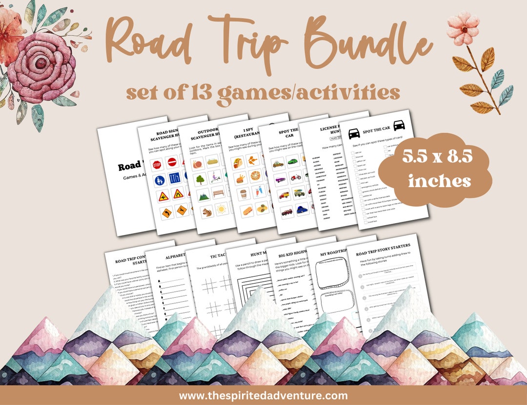 Road Trip Games and Activities Bundle | Games for Kids | Printable ...