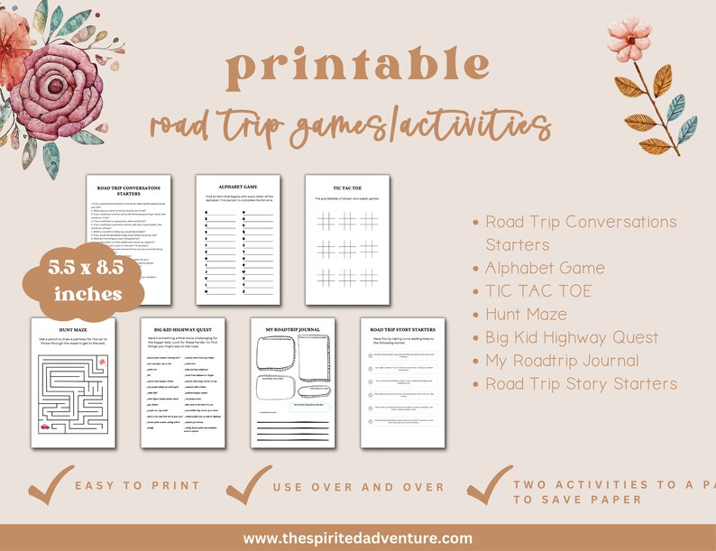 Road Trip Games and Activities Bundle | Games for Kids | Printable ...