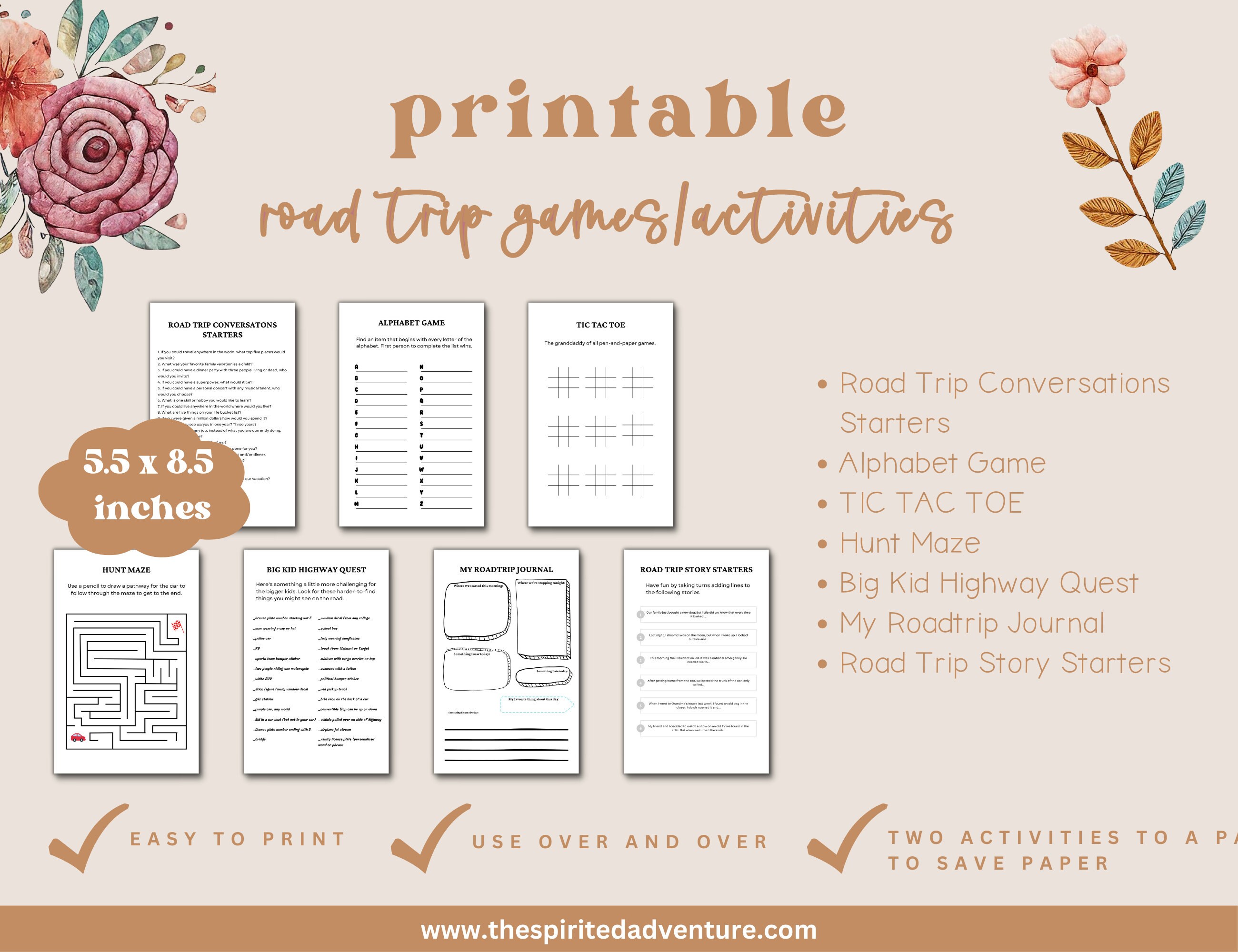 Road Trip Games and Activities Bundle | Games for Kids | Printable ...