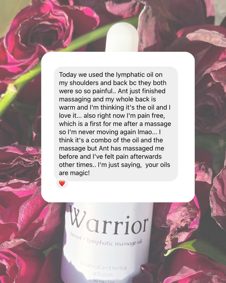 Warrior Breast & Lymphatic Massage Oil - 100% Organic Botanical and ...