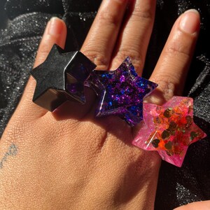 Chunky Resin Star Rings - Etsy