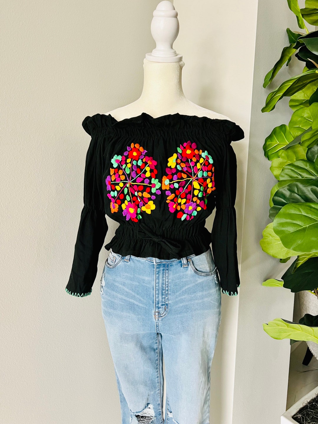 Blusa Mexicana Artesanal “kabah”/blusa Para Mujer Hecha En México/blusa ...