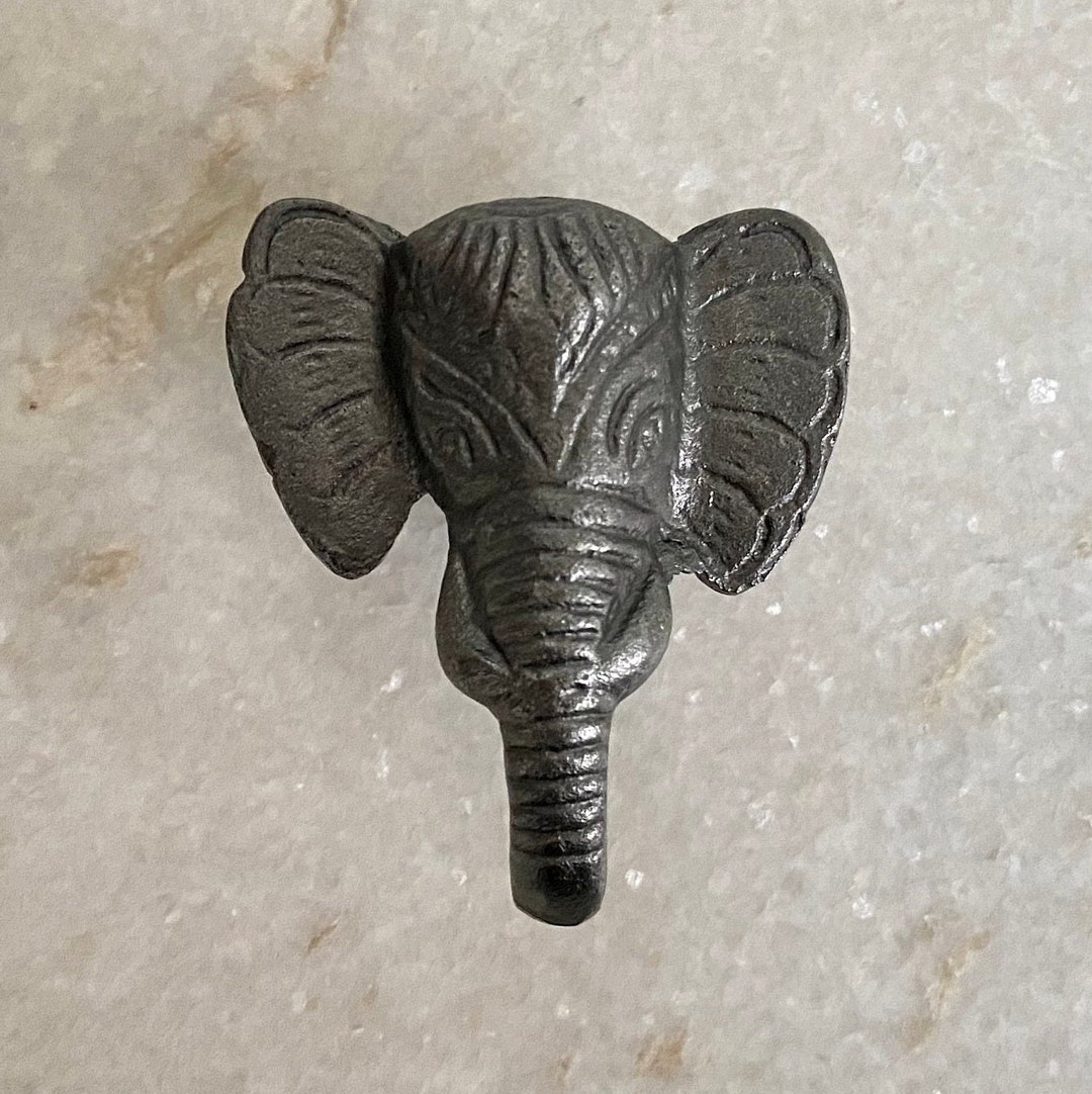 Cast Iron Elephant Knob, Kitchen Cabinet Knobs, Wardrobe Knobs, Black Cast Iron Knobs, Rustic ...