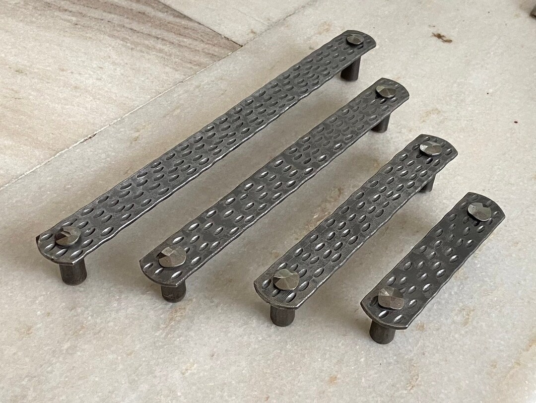 Iron Hammered Handle, Kitchen Cabinet Handles, Wardrobe Handles, Black ...
