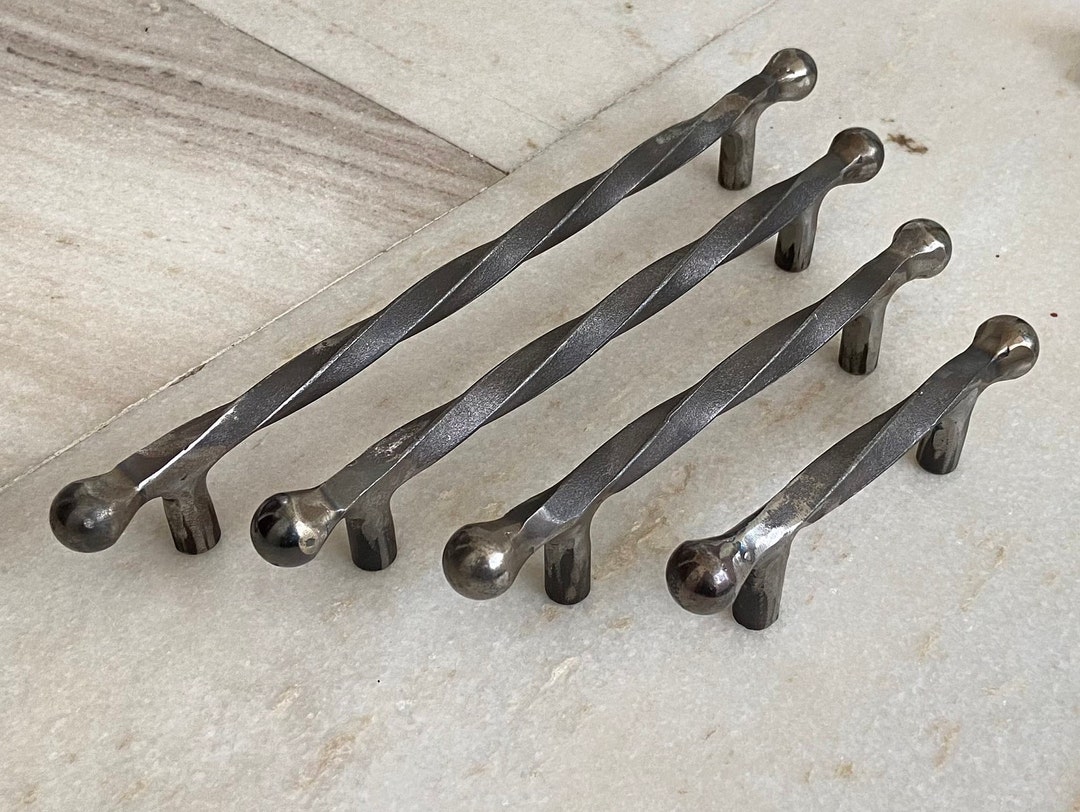 Rustic Iron Twisted Handles: Cabinet and Wardrobe Hardware - Etsy