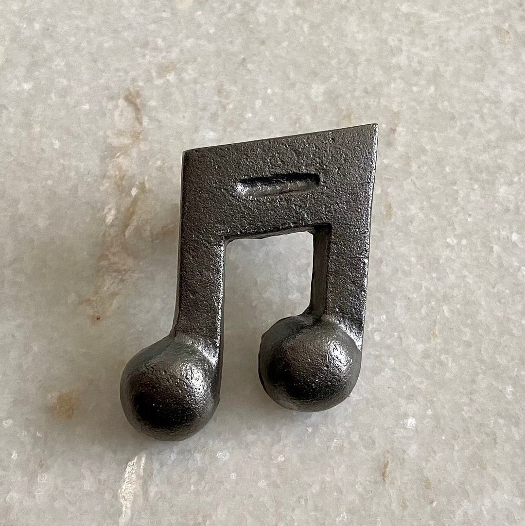 Cast Iron Music Note Knob: Rustic Cabinet Pull - Etsy