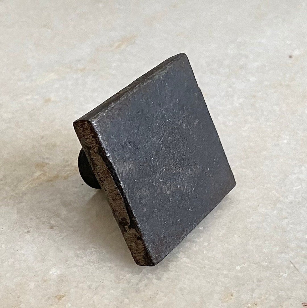Rustic Cast Iron Square Knob: Kitchen Cabinet Hardware - Etsy