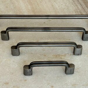 Rustic 2 Rod Iron Handle: Kitchen Cabinet, Wardrobe Drawer Pull - Etsy
