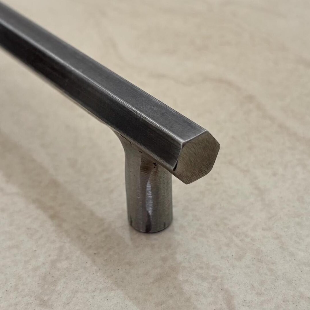 Handmade Iron Hexagon Cabinet Handles: Rustic Black Drawer Pulls - Etsy