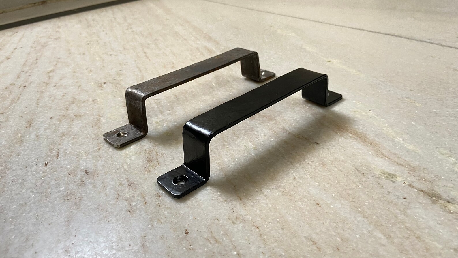 Handmade Flat Iron Handle: Barn Door, Cabinet, or Drawer Pull - Etsy