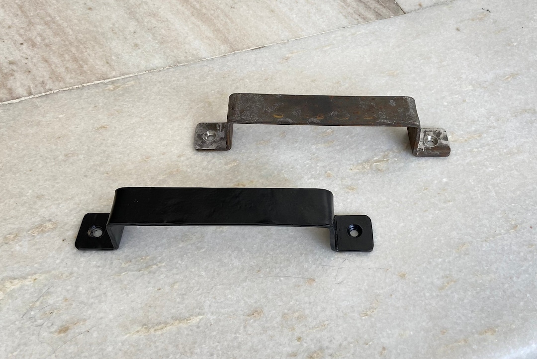Black Iron Draw Handle, Barn Door Style Handle,furniture Pull, Iron ...