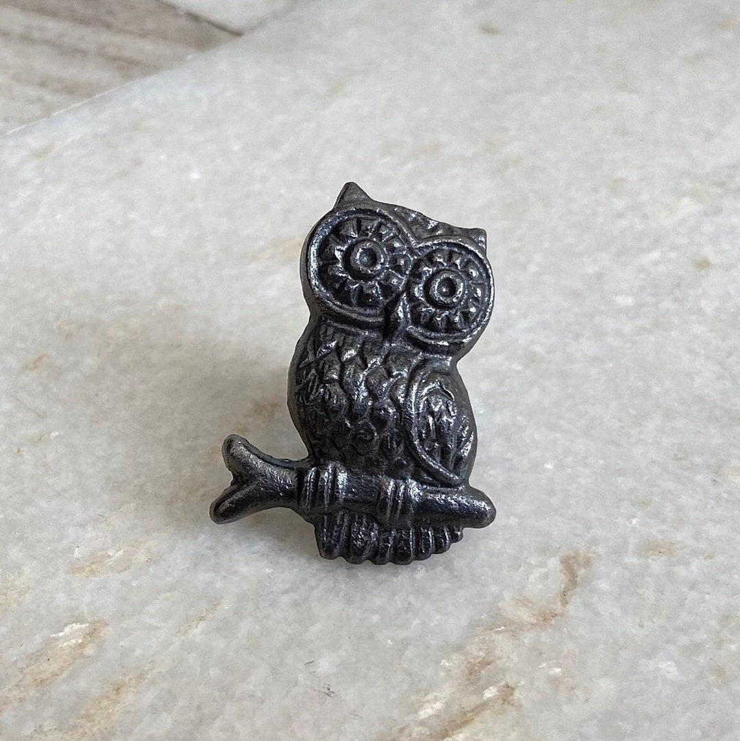 Rustic Cast Iron Owl Knob - Kitchen Cabinet Drawer Pull - Etsy