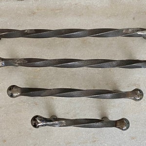 Rustic Iron Twisted Handles: Cabinet and Wardrobe Hardware - Etsy