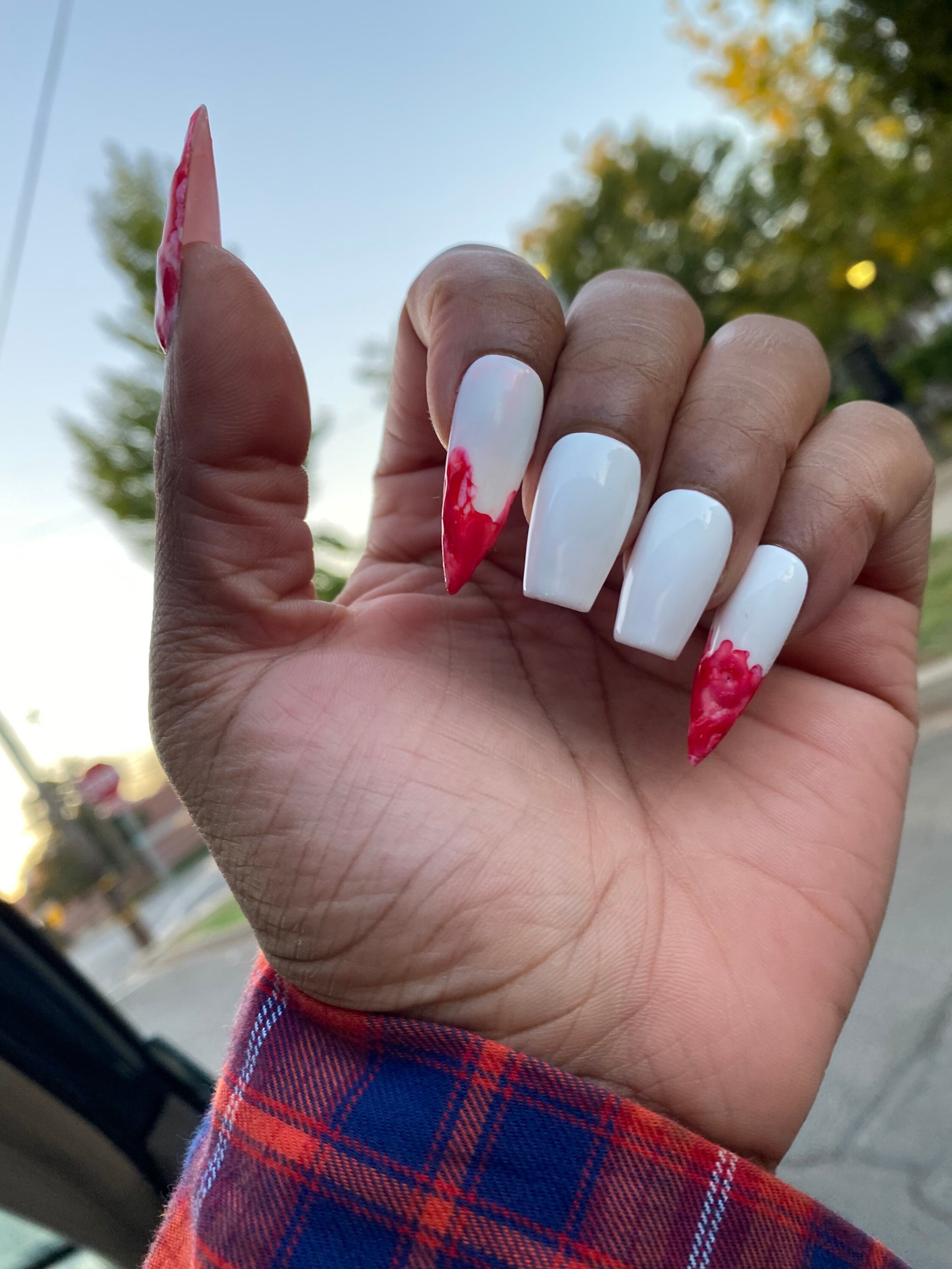 Vampire Fang Press on Nails With 3D Polygel Blood Design for Adults and ...