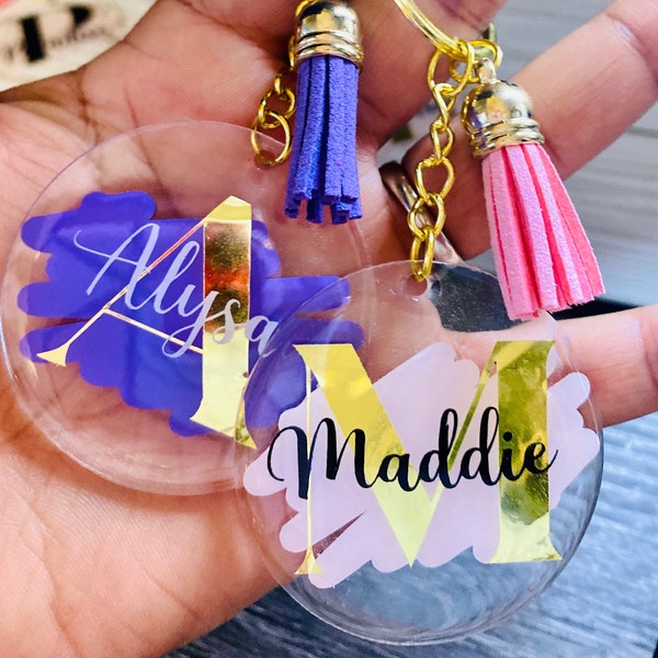 Monogram Keychain - Etsy