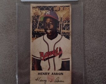 1958 Hank Aaron Baseball Card. Vintage Aged Reprint Novelty Card. Gift ...