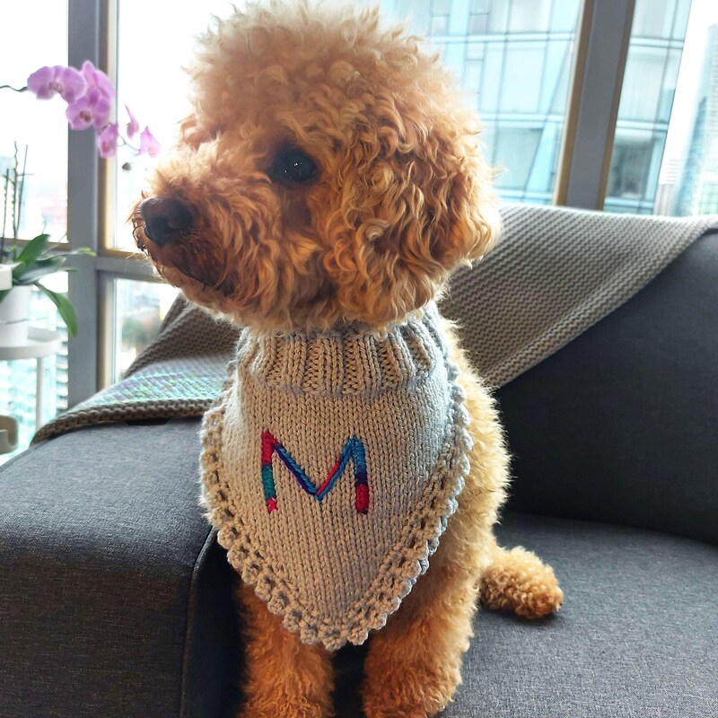 Knitted Dog Scarf - Etsy